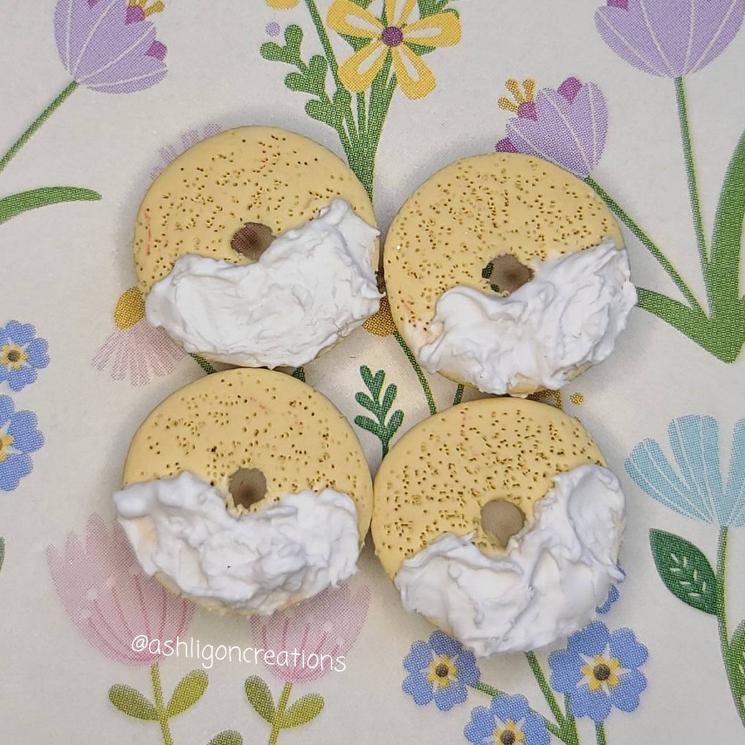 Miniature Bagels W/schmear- Dollhouse Scale - Etsy