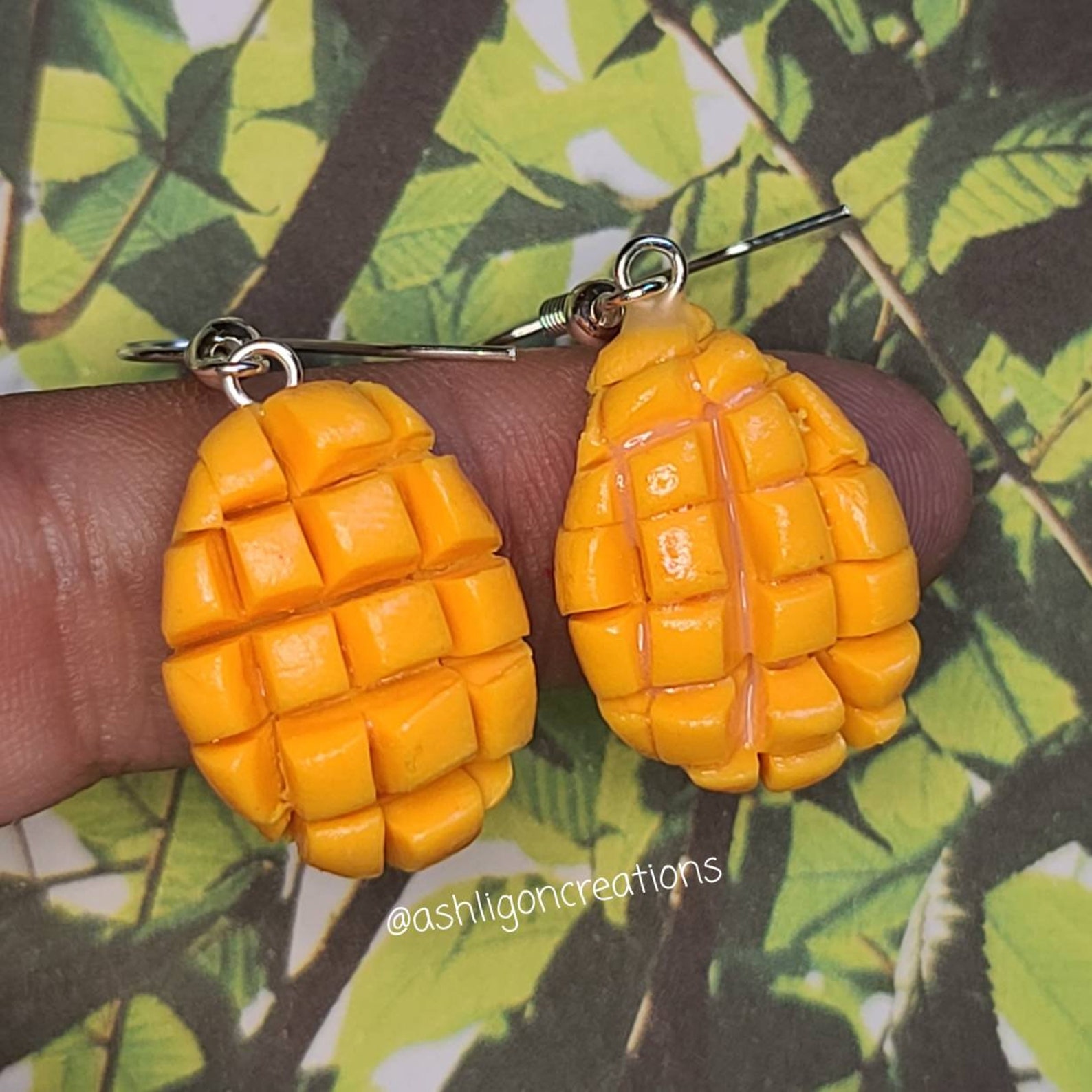 Handmade Polymer Clay Mango Earrings: Hypoallergenic Hooks - Etsy