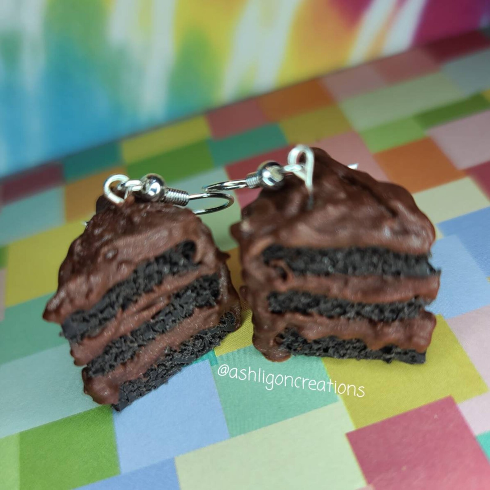 Chocolate Cake Earrings - Etsy