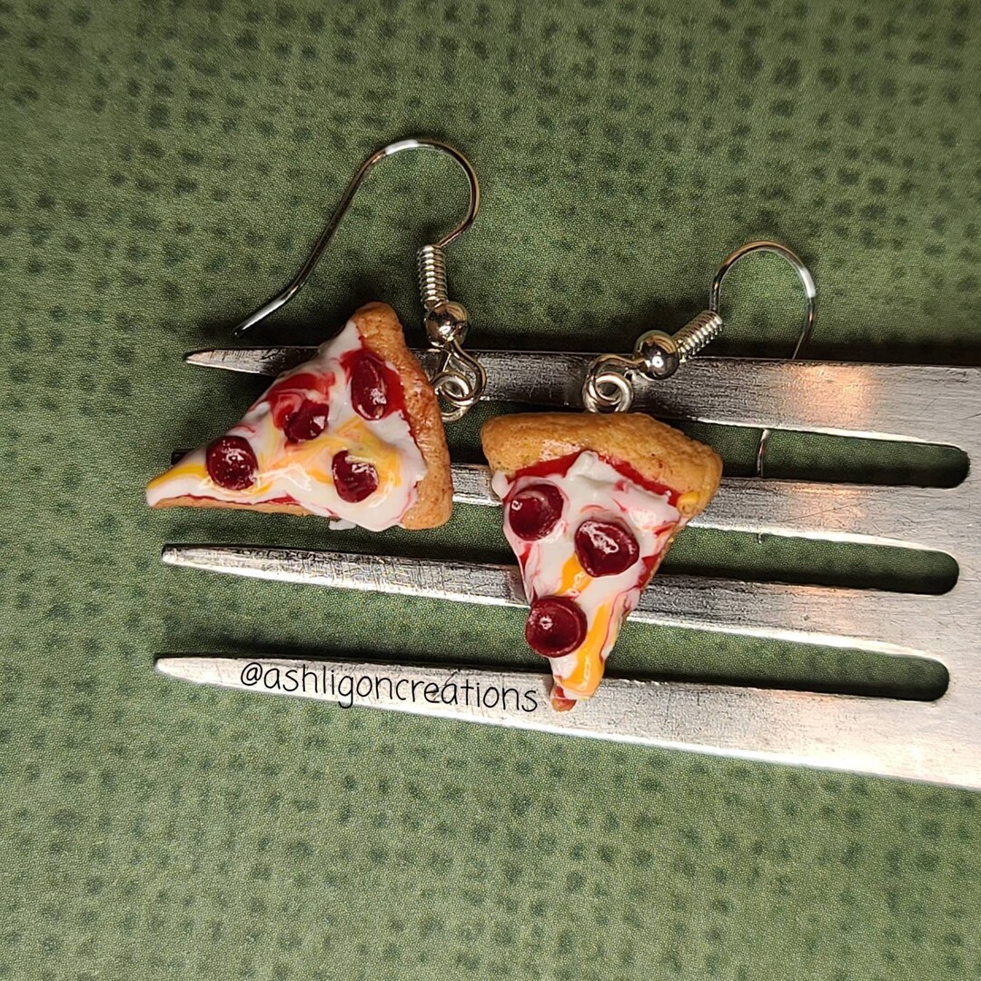 Pepperoni Pizza Earrings - Etsy