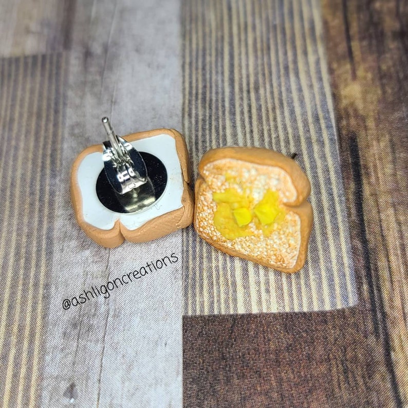 Buttered Toast Stud Earrings - Etsy