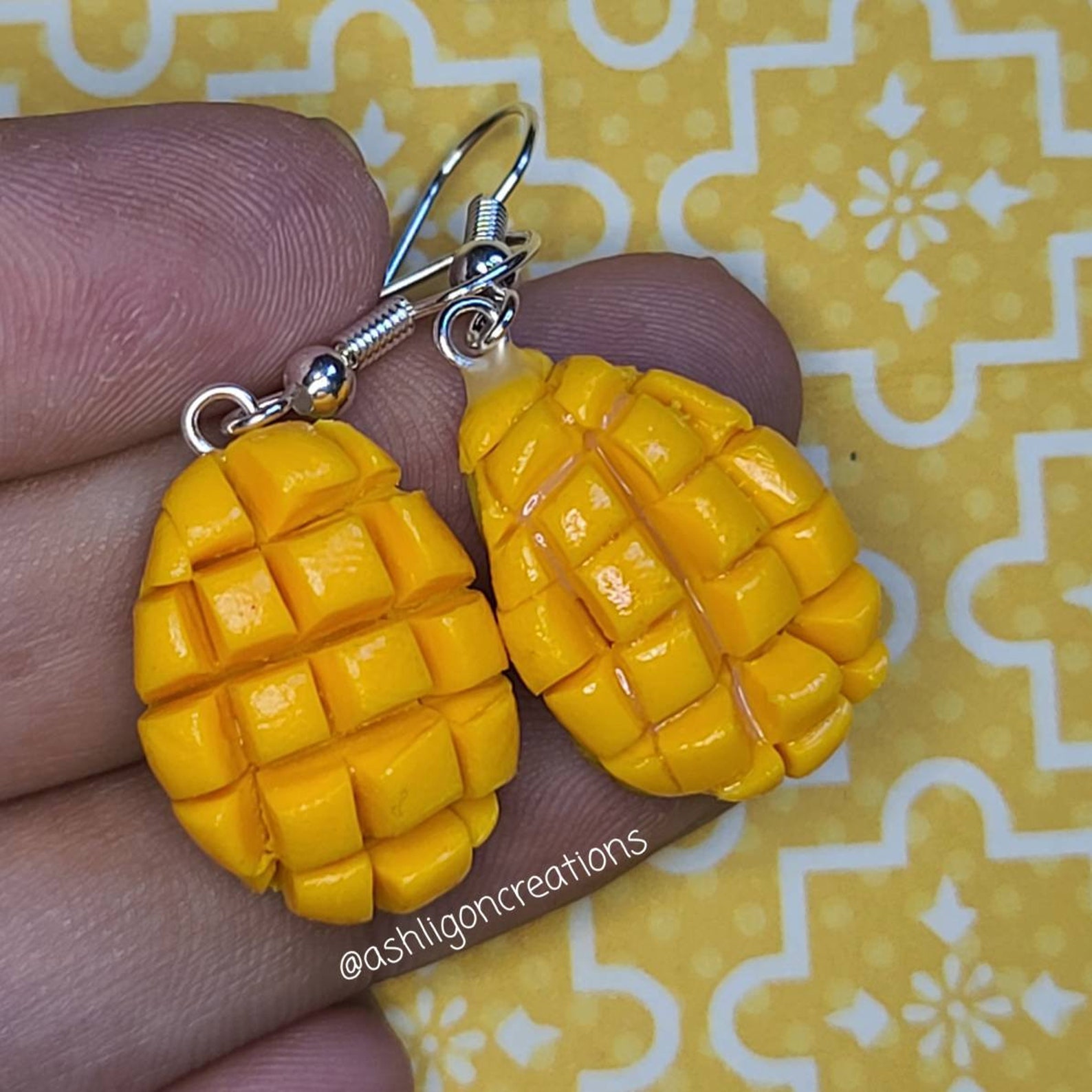 Handmade Polymer Clay Mango Earrings: Hypoallergenic Hooks - Etsy