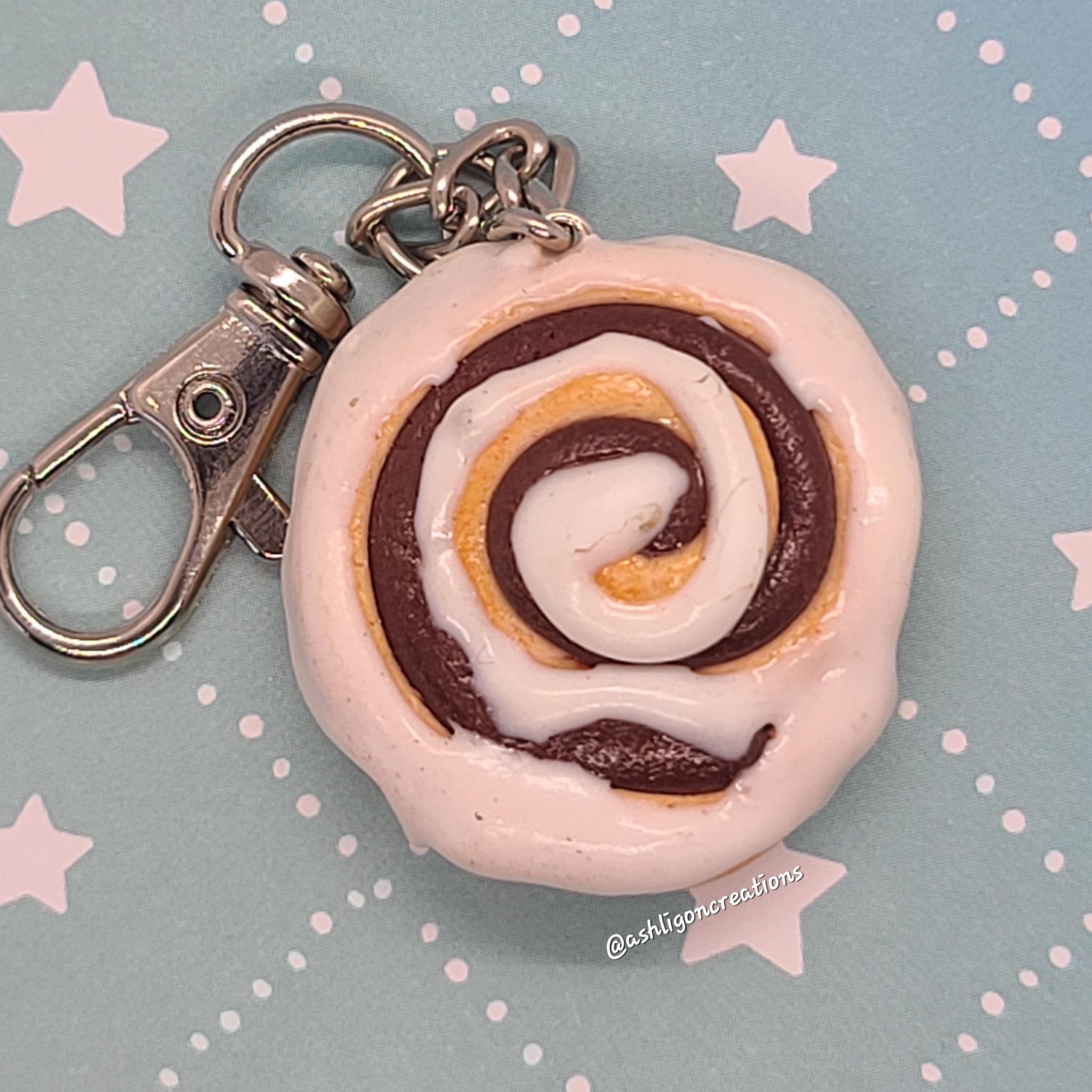 Cinnamon Roll Key Chain - Etsy