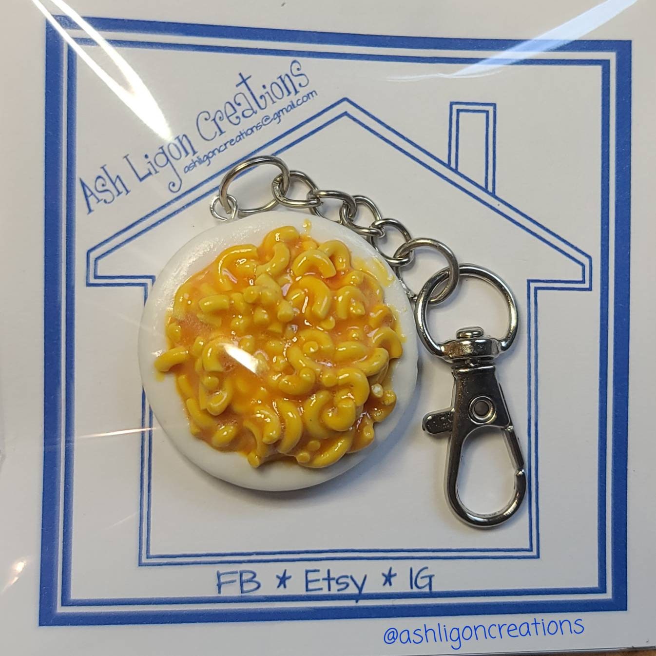 Macaroni & Cheese Key Chain - Etsy
