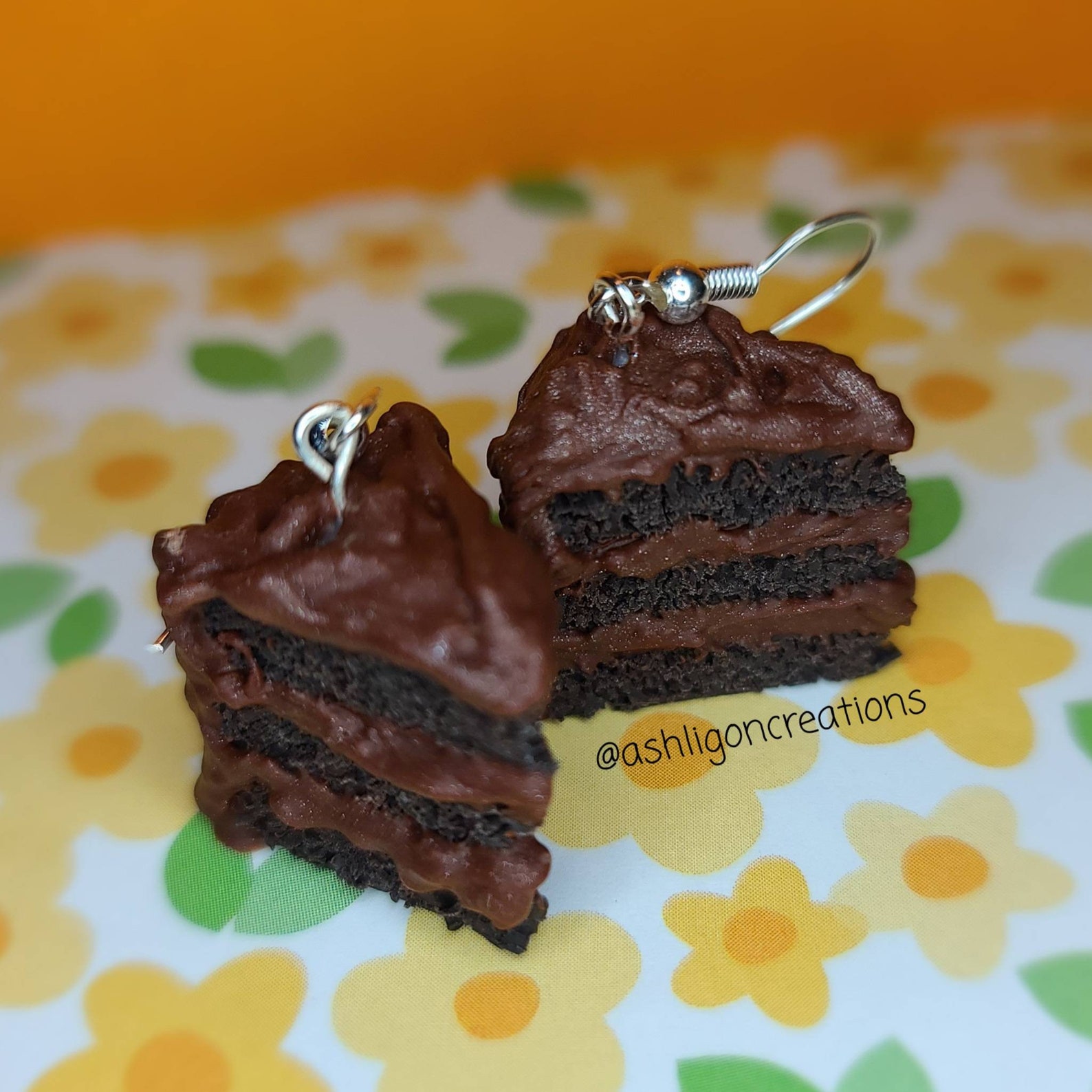 Chocolate Cake Earrings - Etsy
