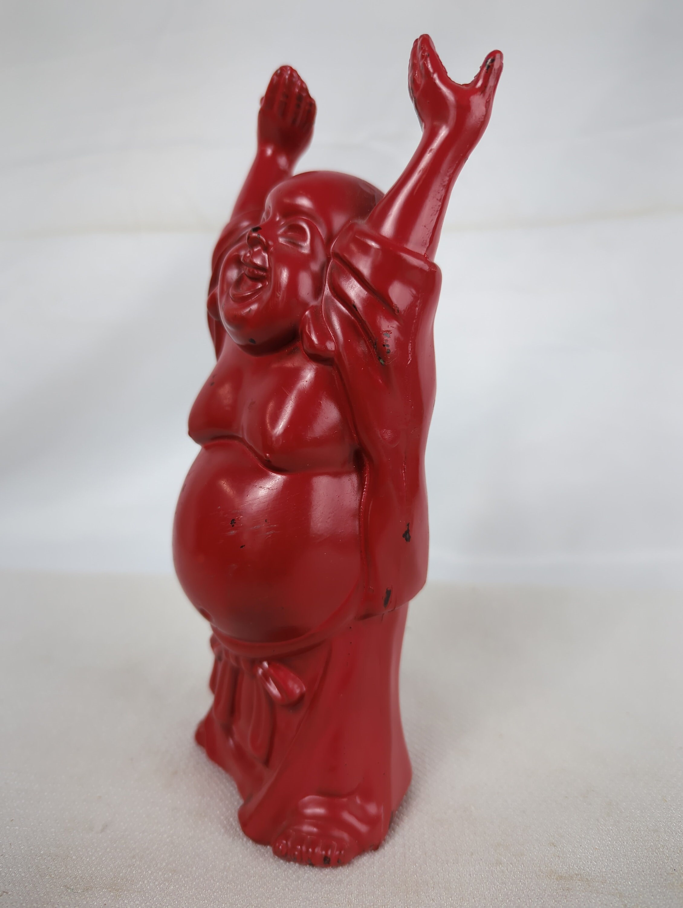 Red Plastic Happy Throw Your Hands up Buddha 7.5" Tall - Etsy