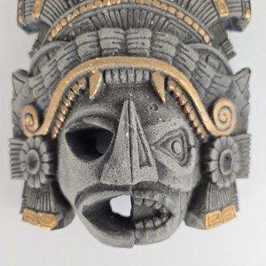Mexican Aztech Style Pottery Sacrificial Warrior Painted 10" Mask Wall ...