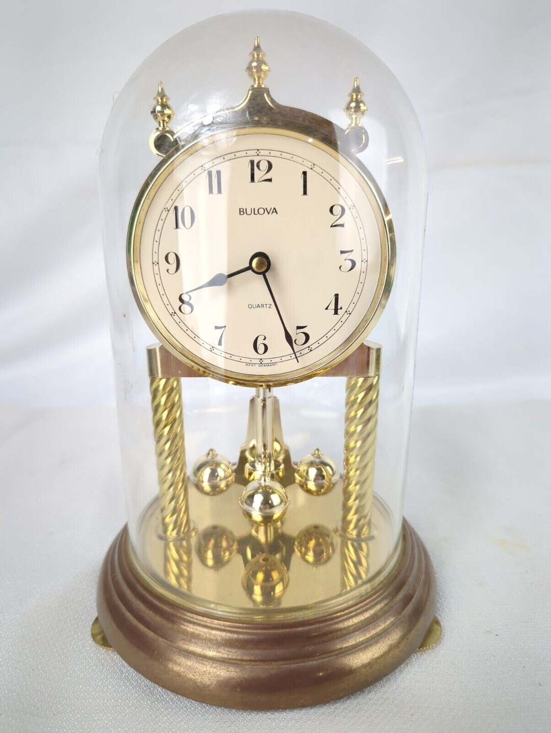 Vintage Bulova Quartz Anniversary Clock Brass Finish With - Etsy