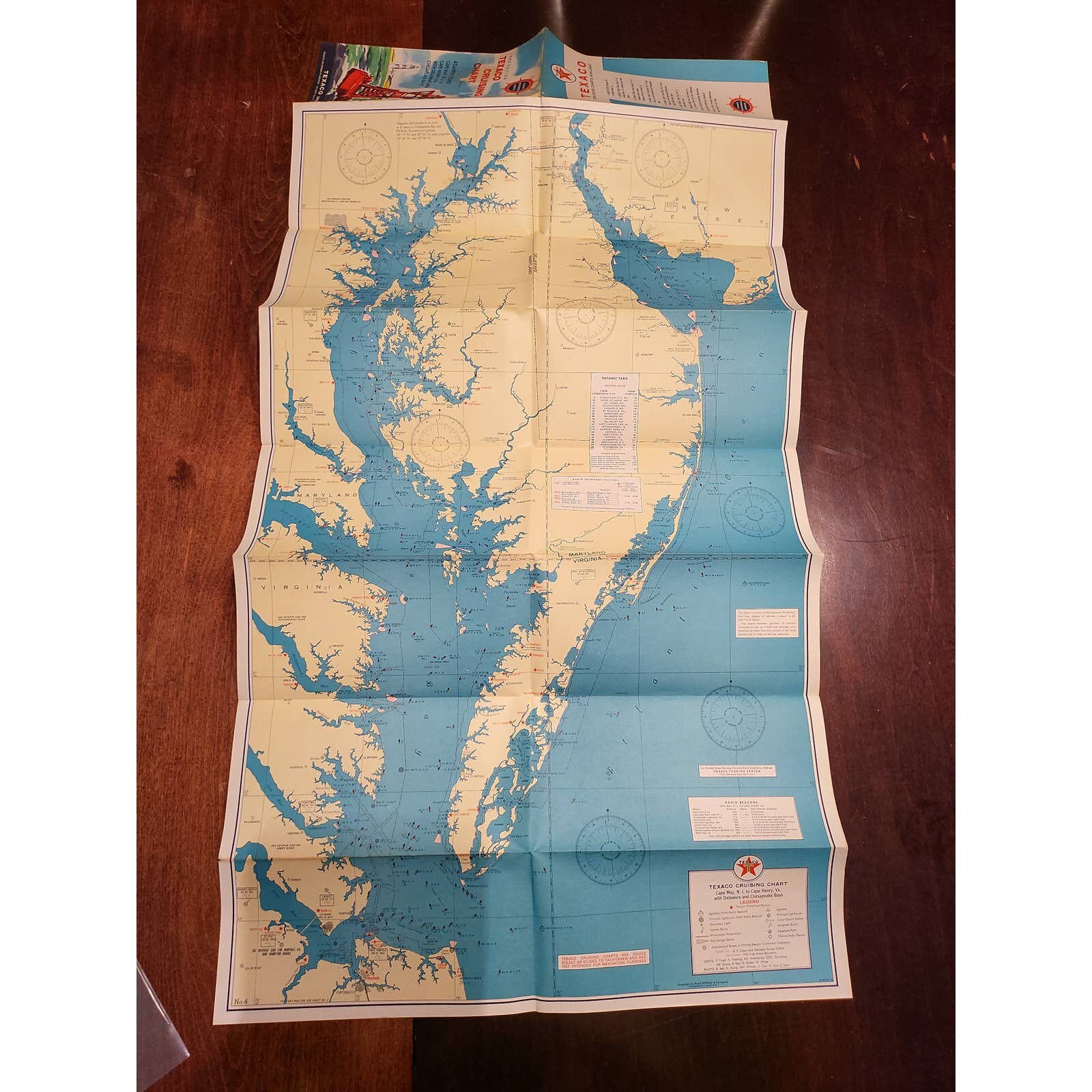 Globes & Maps Texaco Cruising Chart Waterway Map No 4 Atlantic Coast ...