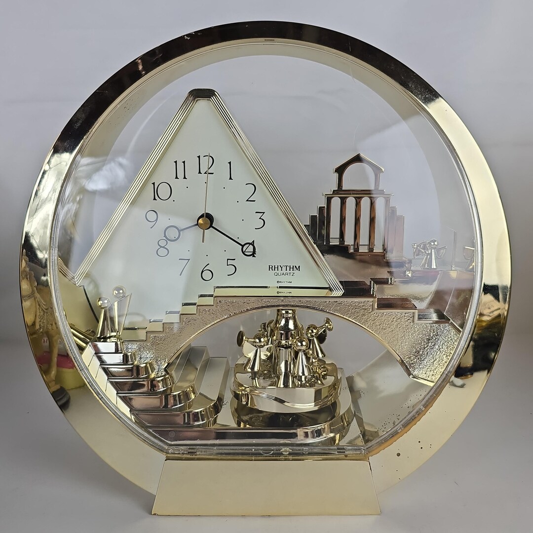 Rhythm Quartz Stairway to Heaven Quartz Clock Spinning Angels Pendulum ...