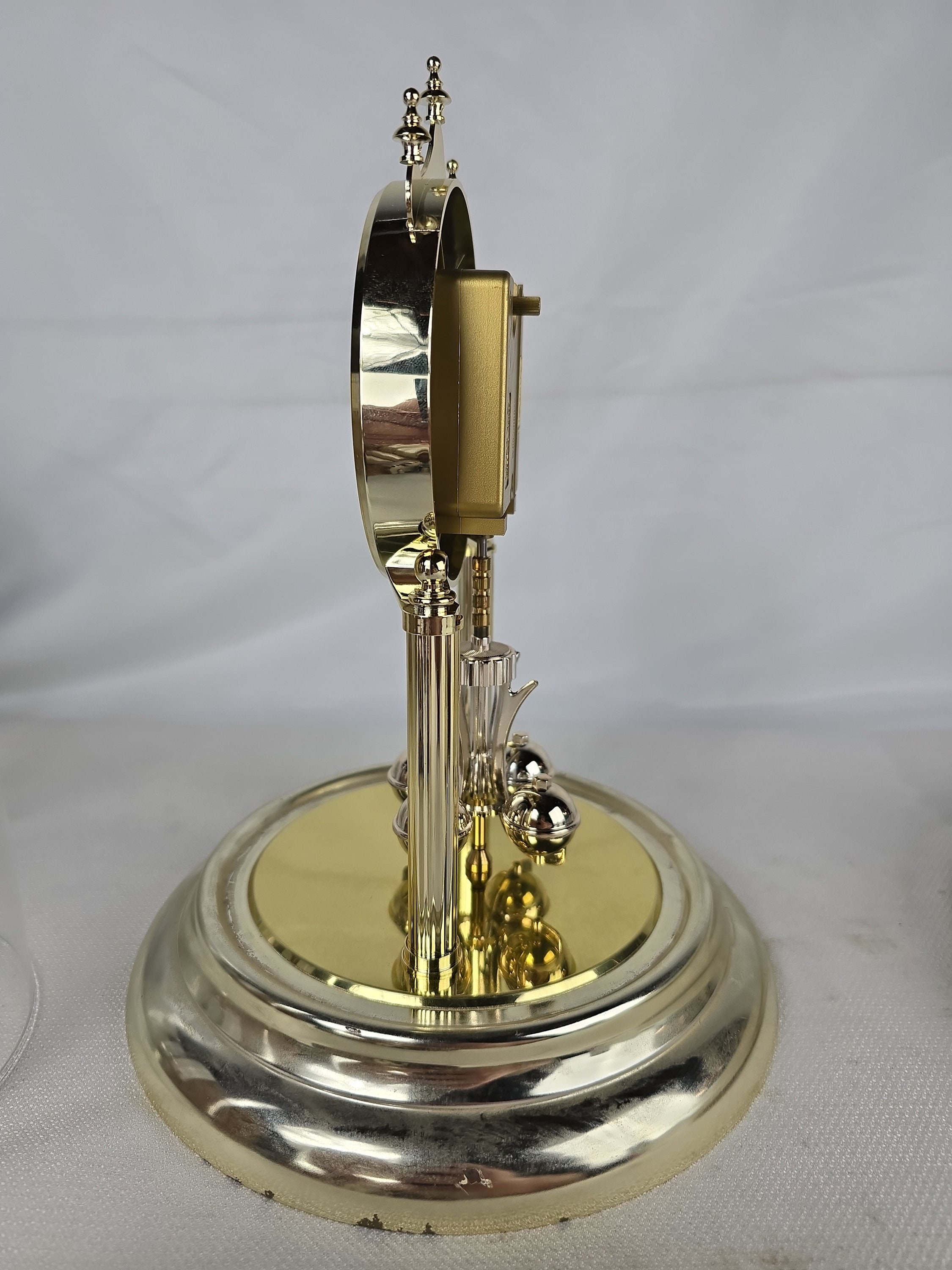 Concordia Anniversary Quartz Clock Gold Finish Glass Dome 11.5 Tall No ...
