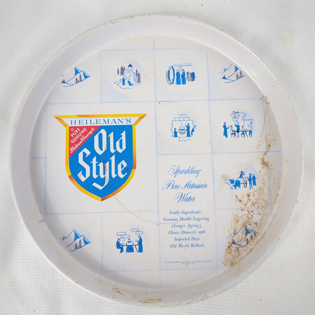 G. Heileman's Old Style Beer 12" Serving Tray 1961 - Etsy