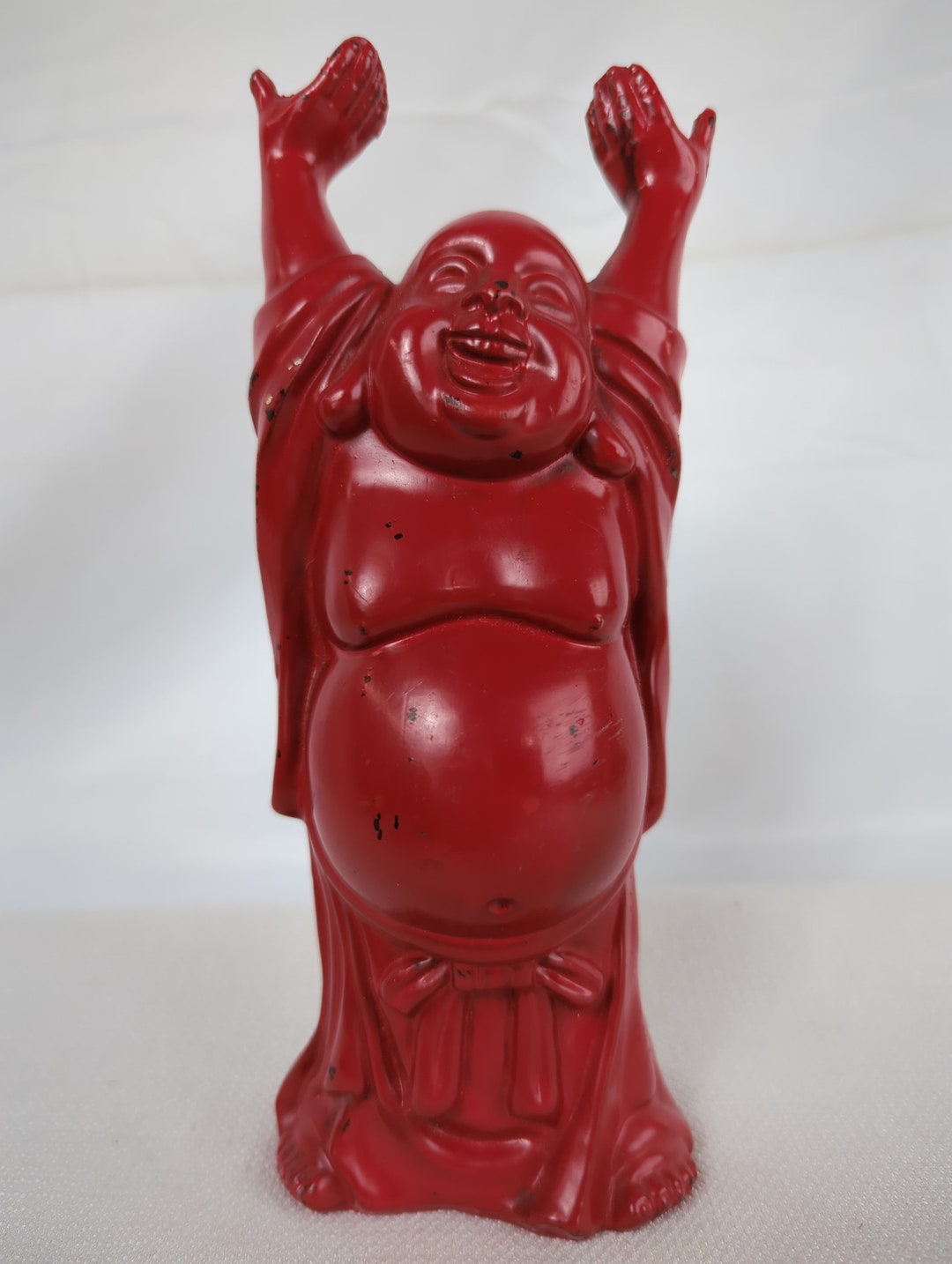 Red Plastic Happy Throw Your Hands up Buddha 7.5" Tall - Etsy
