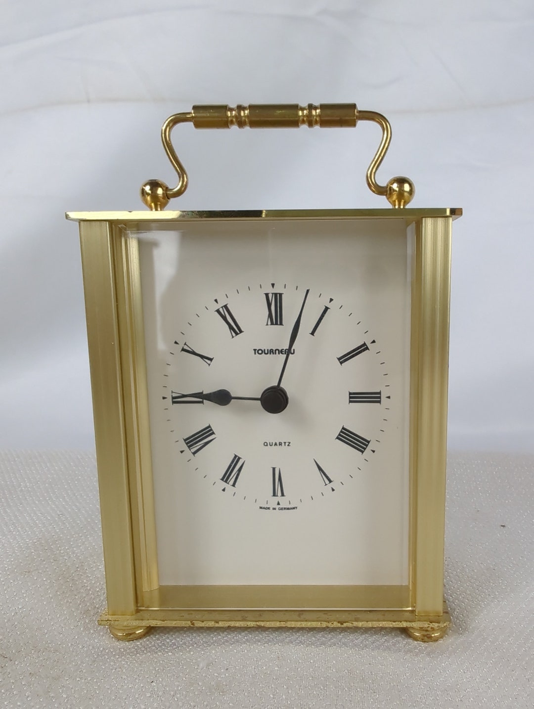 Tourneau Quartz Desk Shelf Mantle Bracket Clock Roman Numerals Made in ...