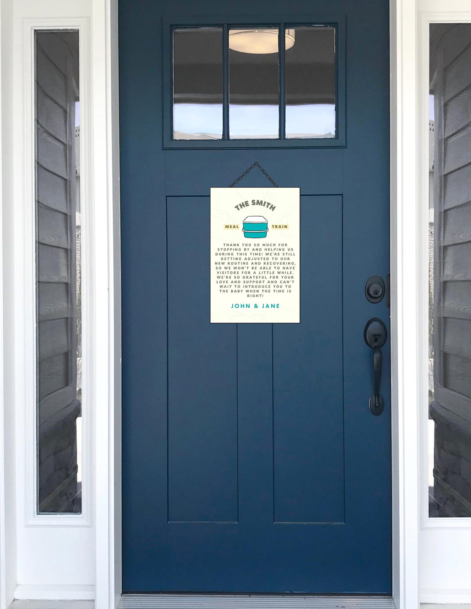 Editable Meal Train Signs | Freezer Meal Prep Stickers | No Visitors ...