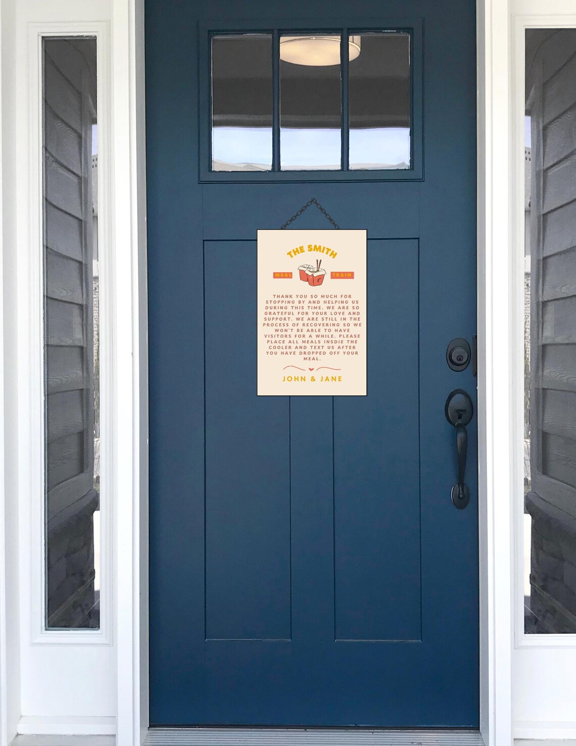Editable Meal Train Sign | No Visitors Sign | Drop-off Instructions ...