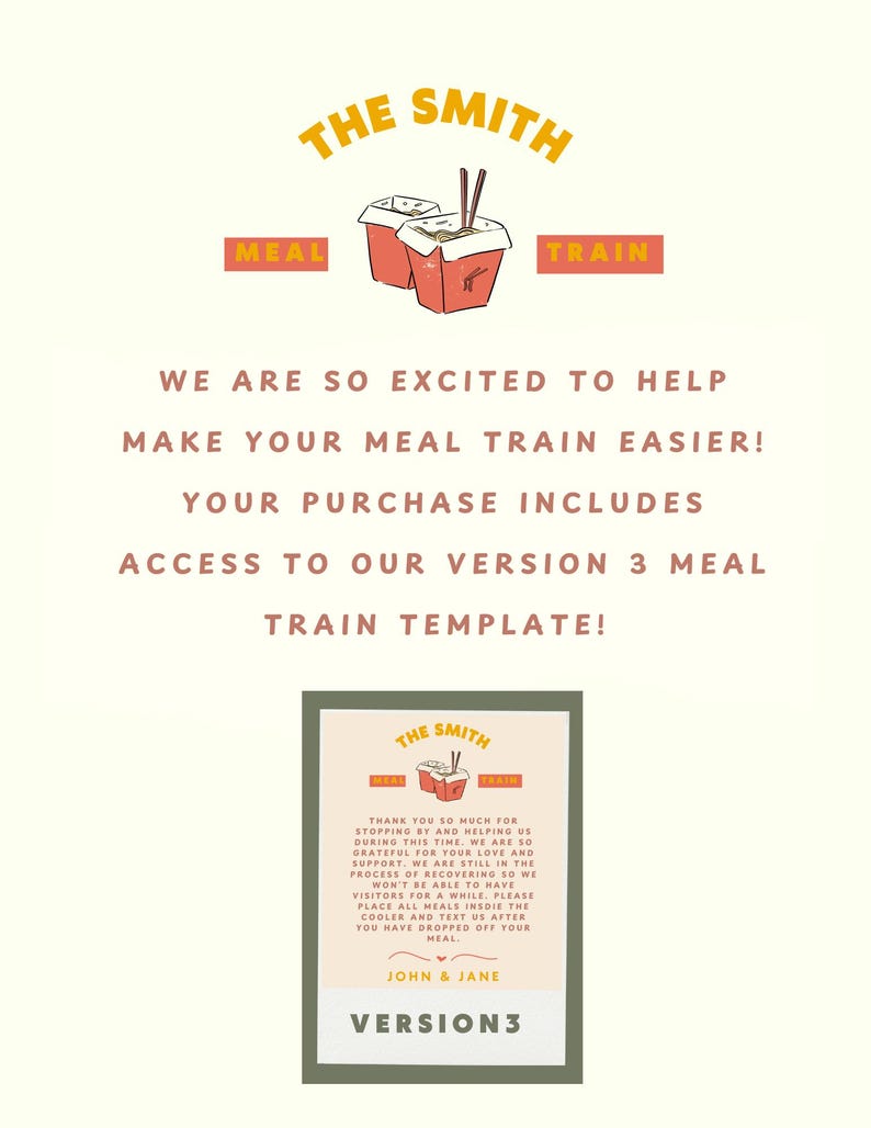 Editable Meal Train Sign | No Visitors Sign | Drop-off Instructions ...