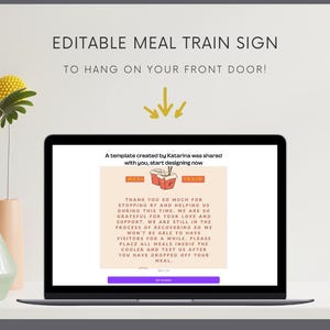 Editable Meal Train Sign | No Visitors Sign | Drop-off Instructions ...