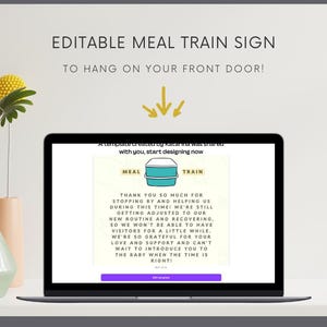 Editable Meal Train Signs | Freezer Meal Prep Stickers | No Visitors ...
