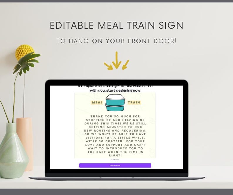 Editable Meal Train Signs | Freezer Meal Prep Stickers | No Visitors ...