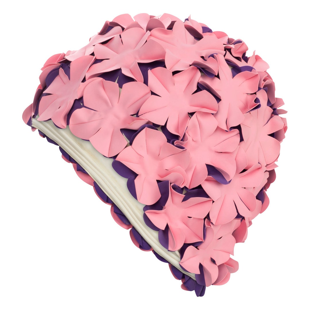 Women's Swim Cap Vintage Style Flower Fashy Swimming Hat Pretty Easy to ...