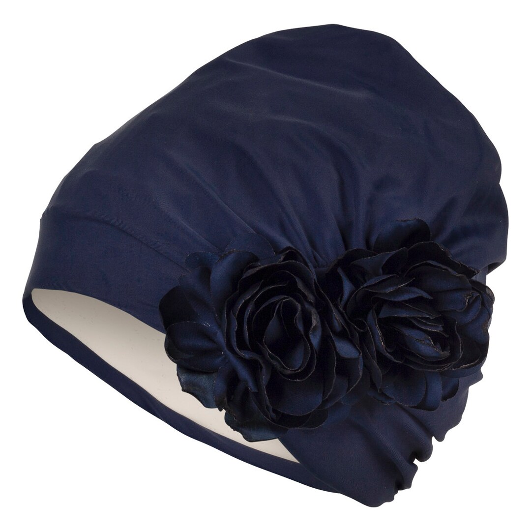 Navy Flower Swim Turban by Fashy Ladies Swimming Hat 3451 Womens ...