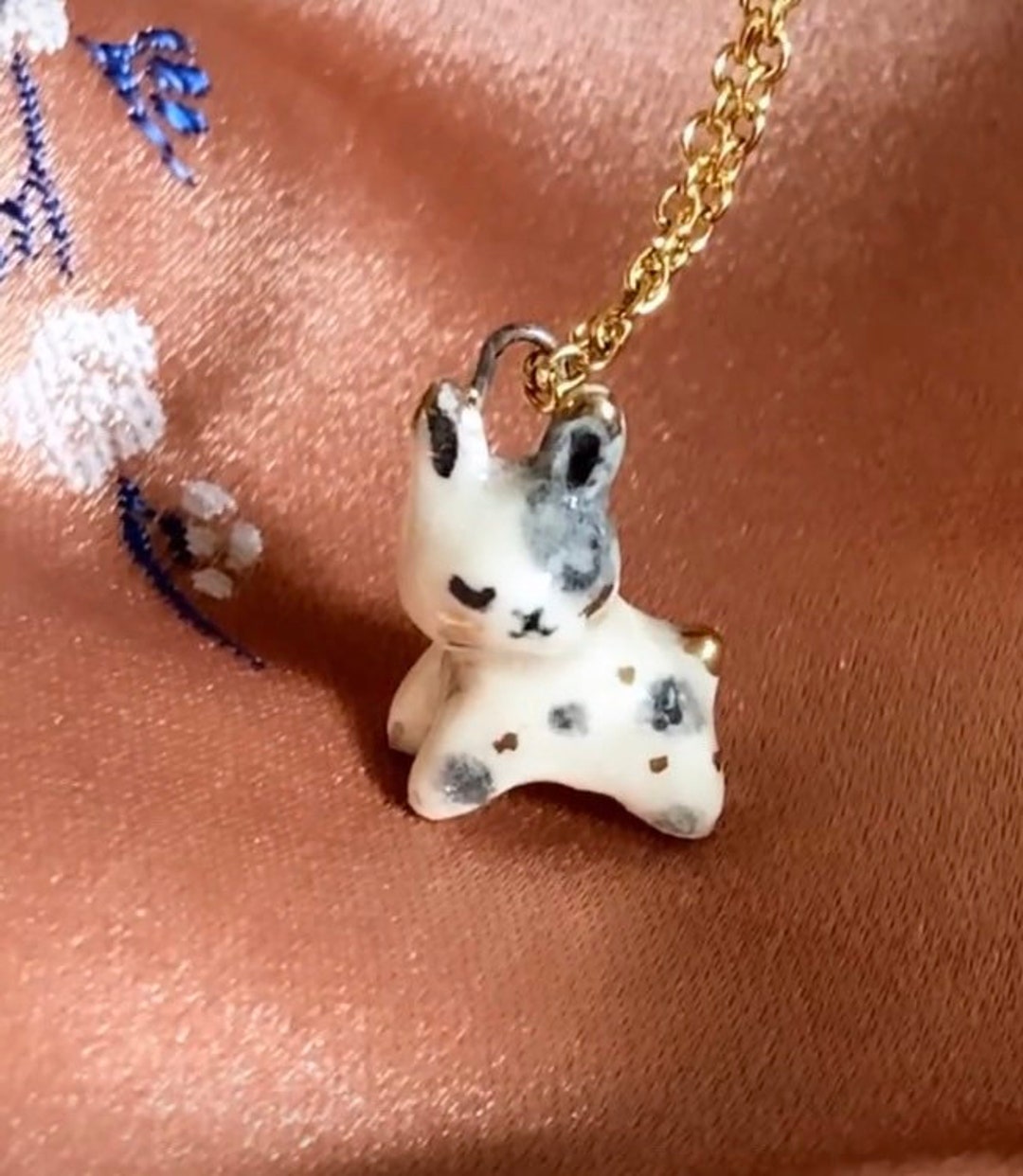 Ceramic Custom Bunny Rabbit Necklace Pendant Charm - Etsy