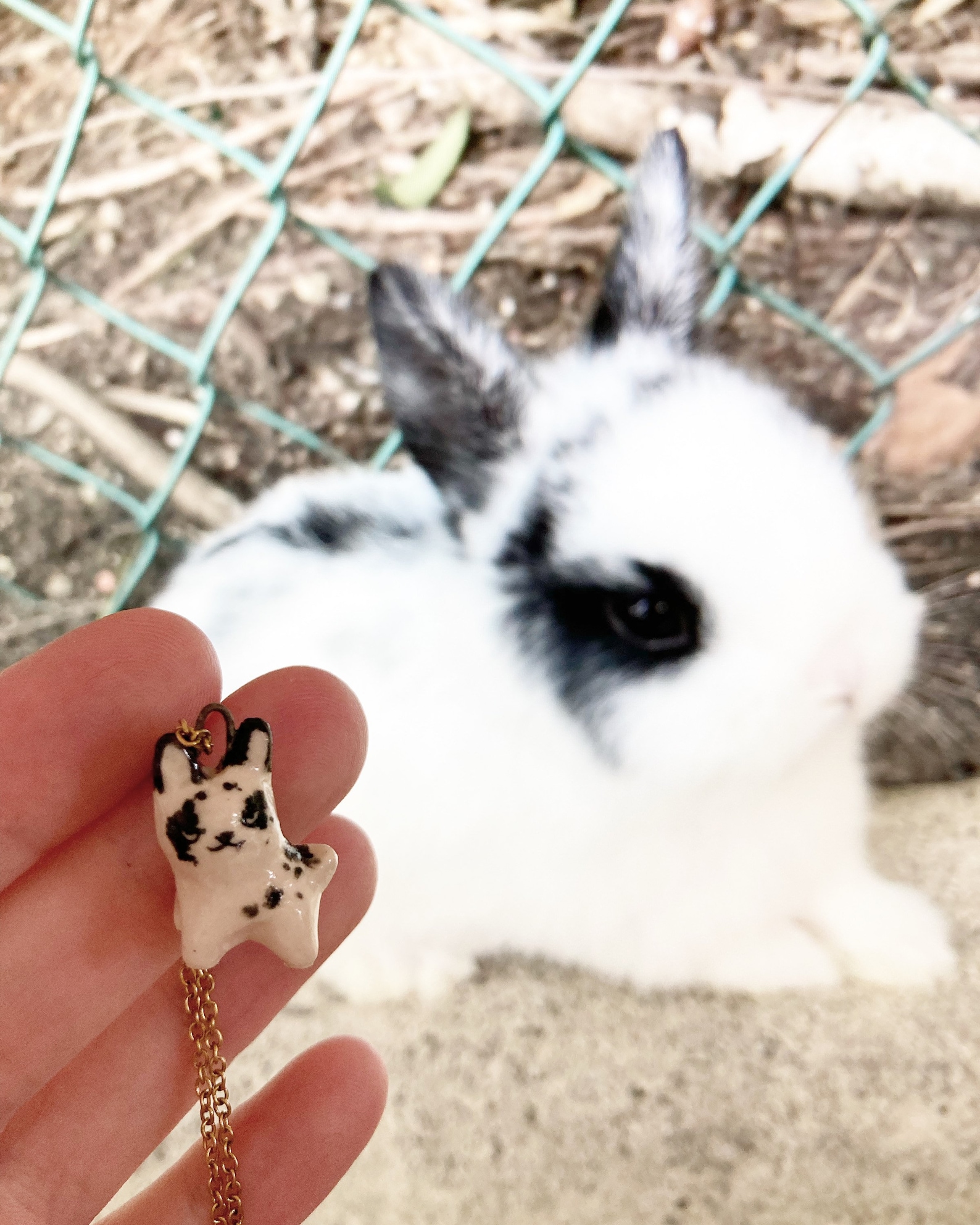 Ceramic Custom Bunny Rabbit Necklace Pendant Charm - Etsy