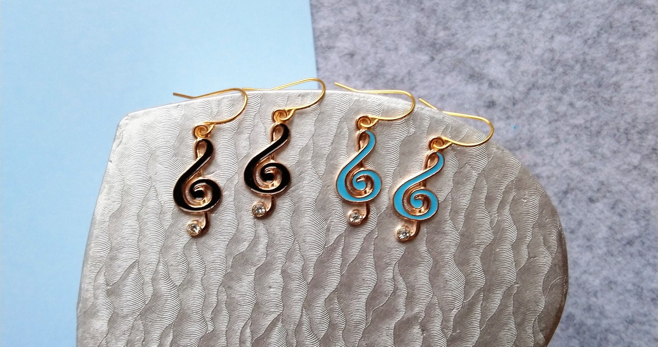 Enamel Charm Earrings Cute Earrings Music Lover Present - Etsy UK