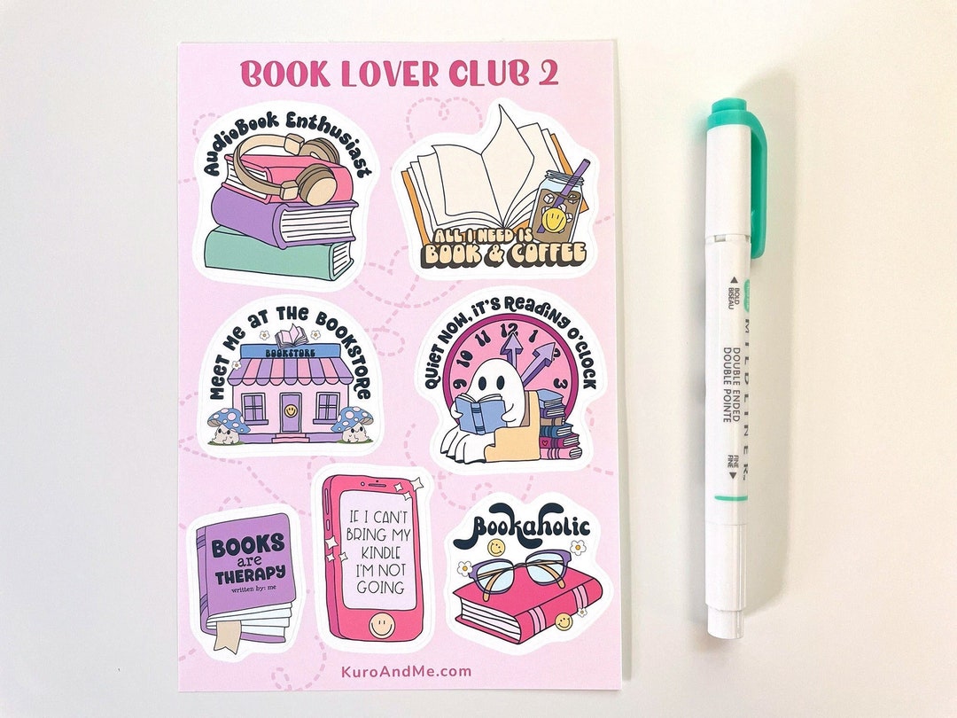 Waterproof Book Lover Sticker Sheet | Journaling Stickers Book Lover ...