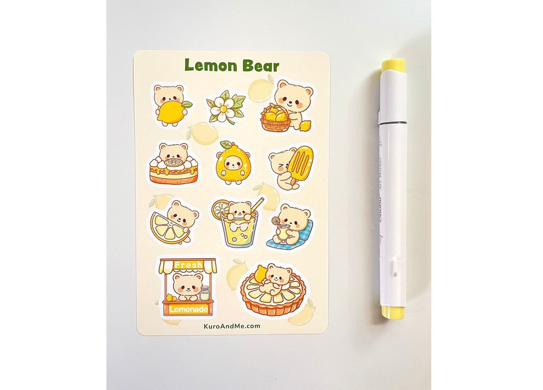 Waterproof Cute Bear Sticker Sheet | Journaling Stickers Waterproof ...