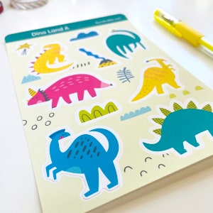 Dino Journal Sticker Sheet Journaling Notebook Stickers Kawaii Dinosaur ...
