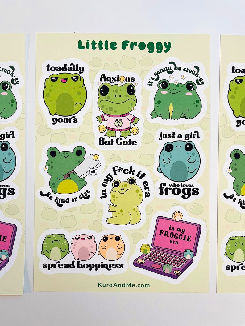 Waterproof Frog Sticker Sheet Journaling Stickers Frog Stickers ...