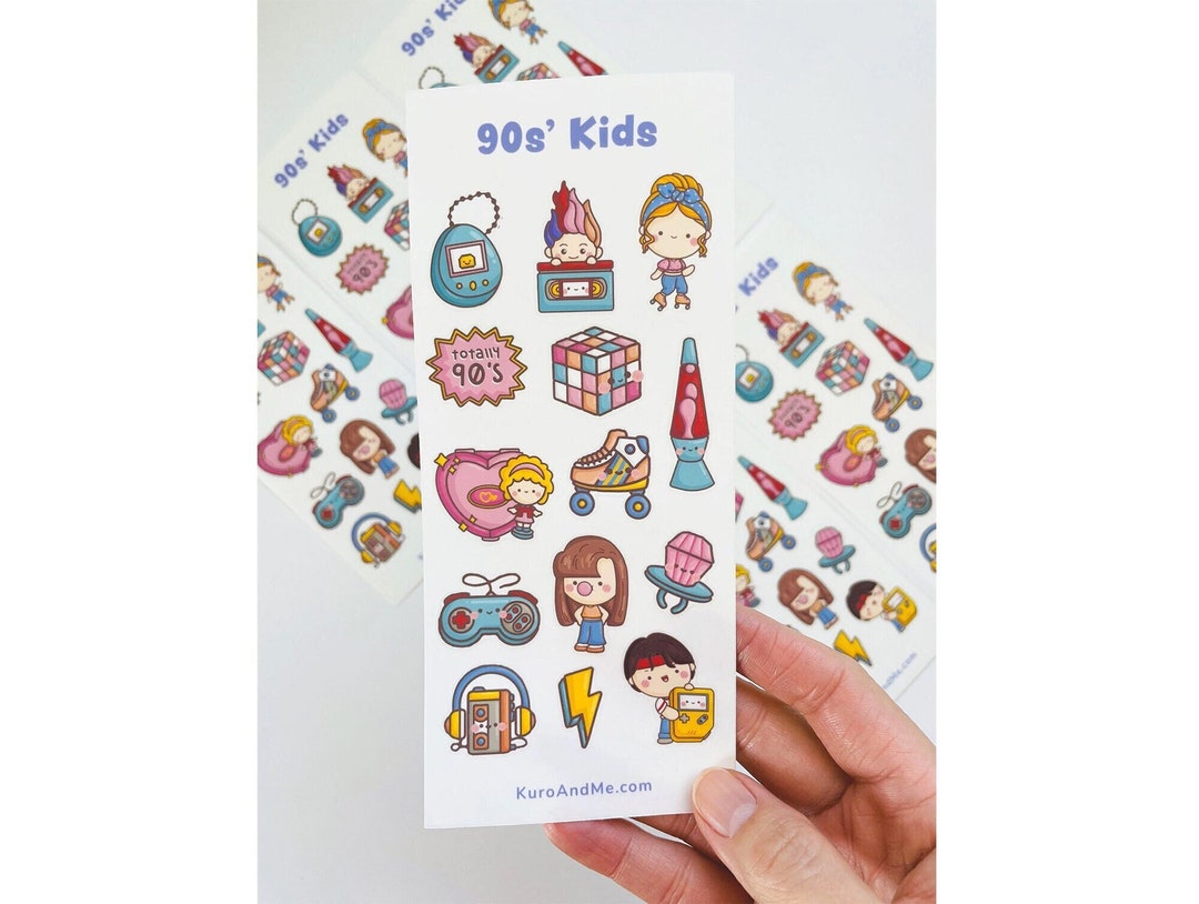 Cute 90s' Journaling Semi-transparent Sticker Sheet | Journaling ...