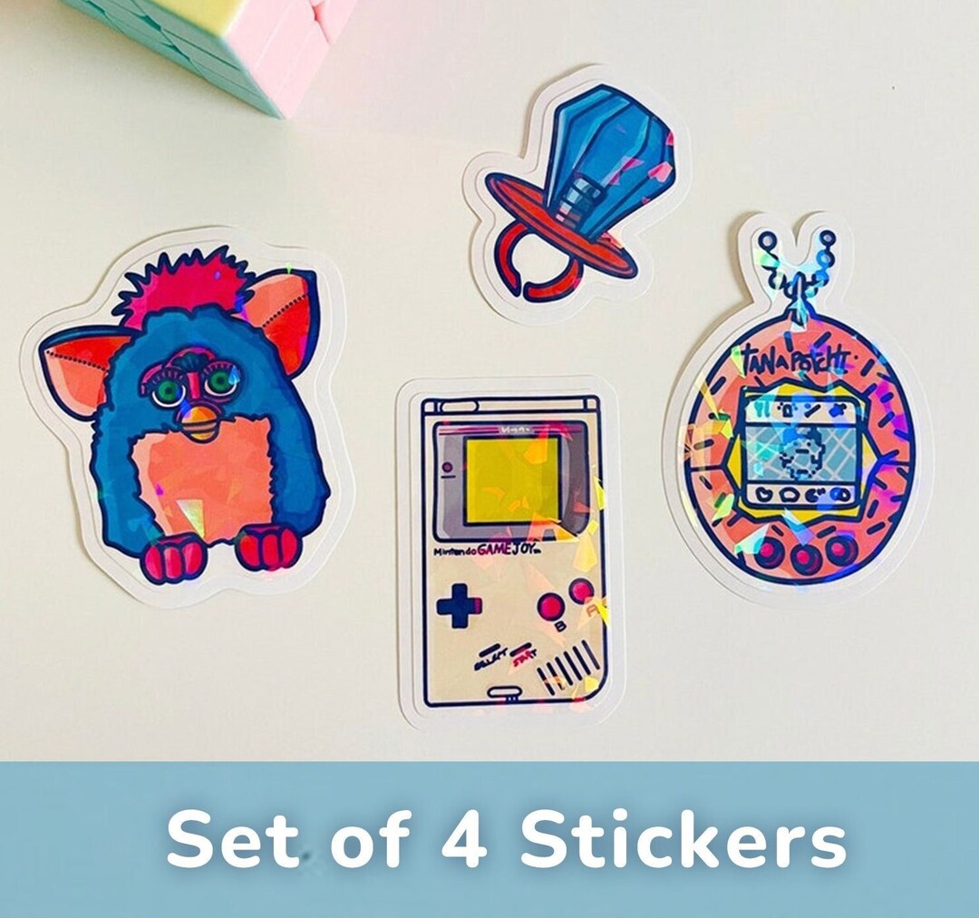 4 Sticker Set 90s Nostalgia Holographic Die Cut Stickers | Set A ...