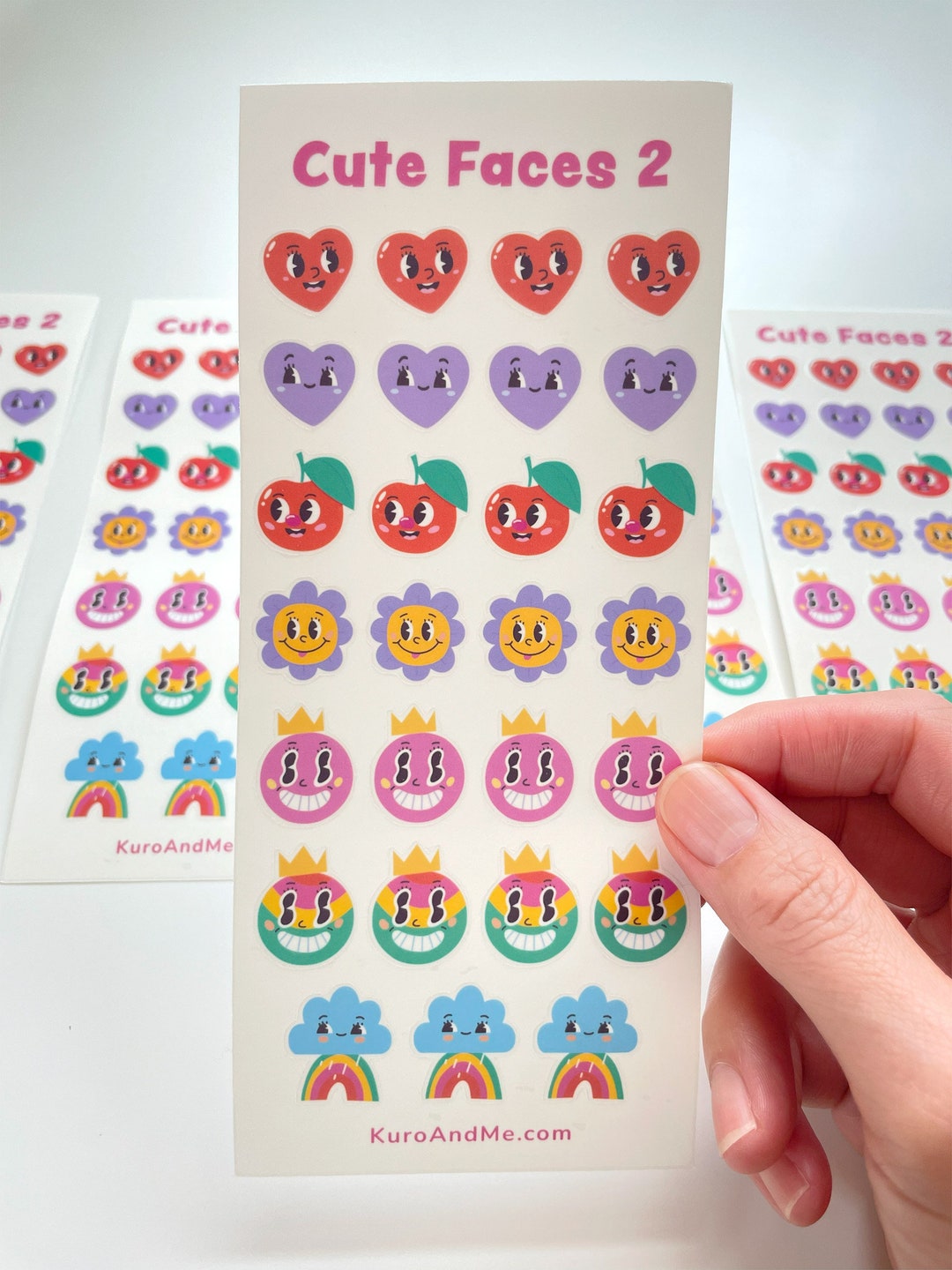 Cute Journaling Semi-transparent Sticker Sheet | Cute Faces 2 ...