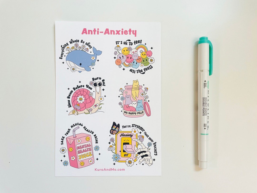 Waterproof Mental Health Sticker Sheet: Positive Affirmations Planner ...