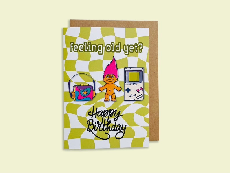 Retro Birthday Card | 90s Birthday Card Retro Greeting Card 90s ...