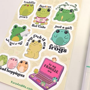 Waterproof Frog Sticker Sheet | Journaling Stickers Frog Stickers ...