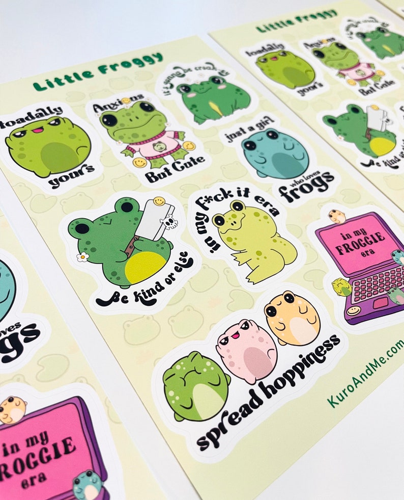 Waterproof Frog Sticker Sheet Journaling Stickers Frog Stickers ...