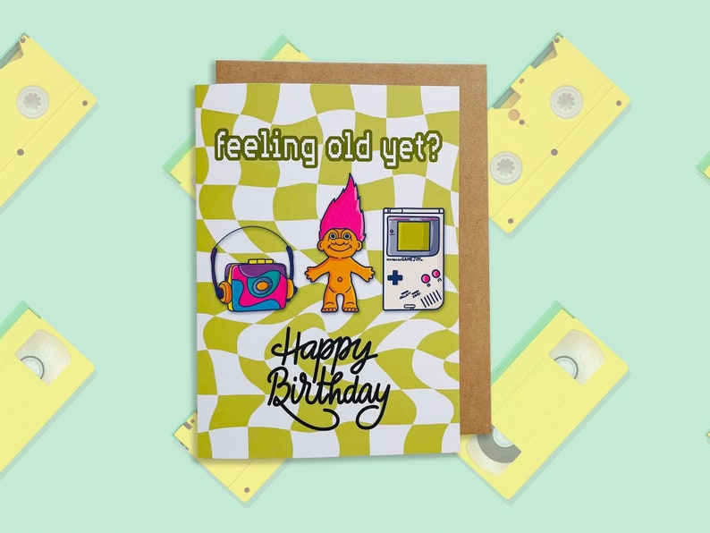 Retro Birthday Card | 90s Birthday Card Retro Greeting Card 90s ...