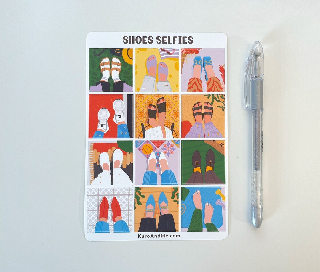 Shoes Selfies Sticker Sheet Journaling Stickers Cute Selfie Sticker ...