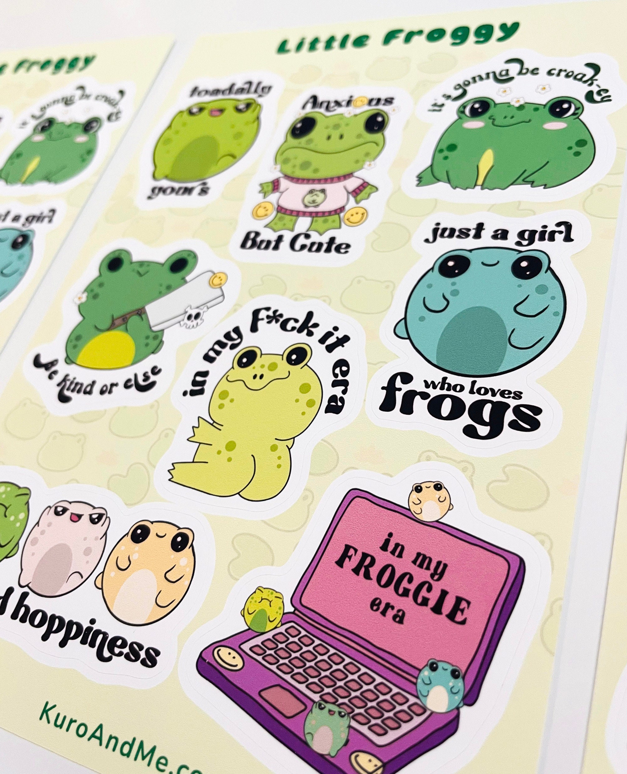 Waterproof Frog Sticker Sheet Journaling Stickers Frog Stickers ...