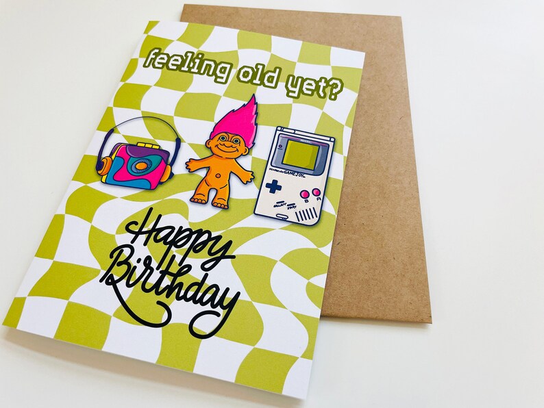Retro Birthday Card | 90s Birthday Card Retro Greeting Card 90s ...