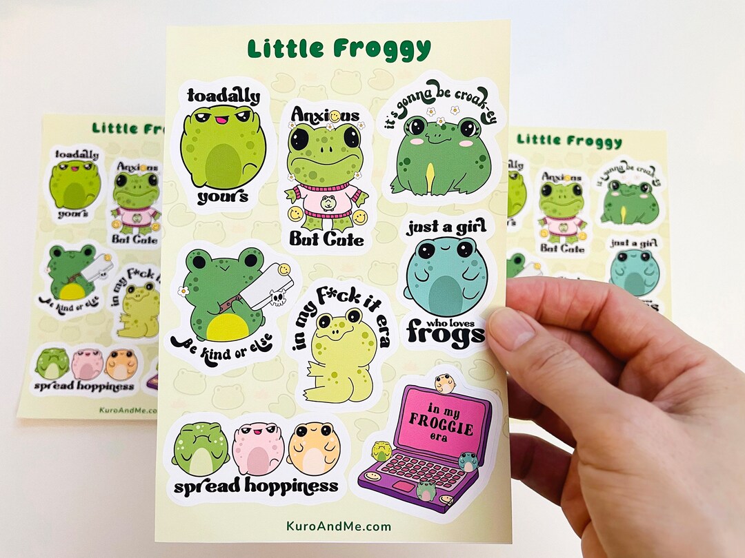 Waterproof Frog Sticker Sheet Journaling Stickers Frog Stickers ...
