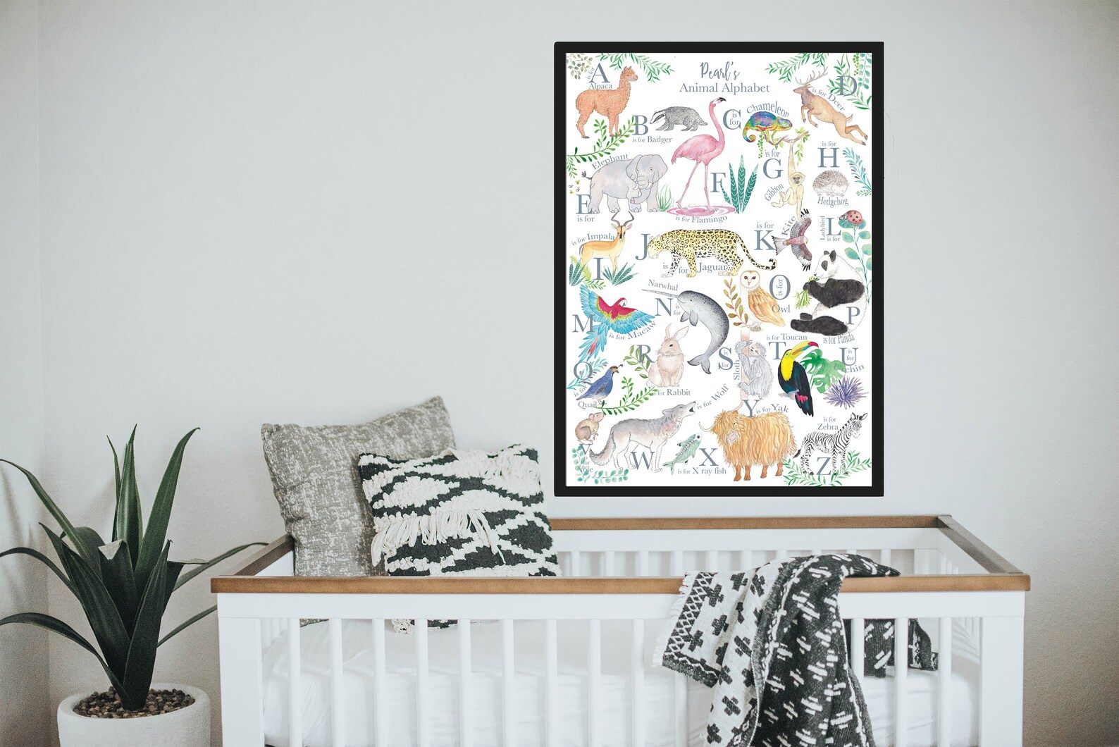 Animal Alphabet Poster. Watercolour Art Print. ABC. Alphabet - Etsy