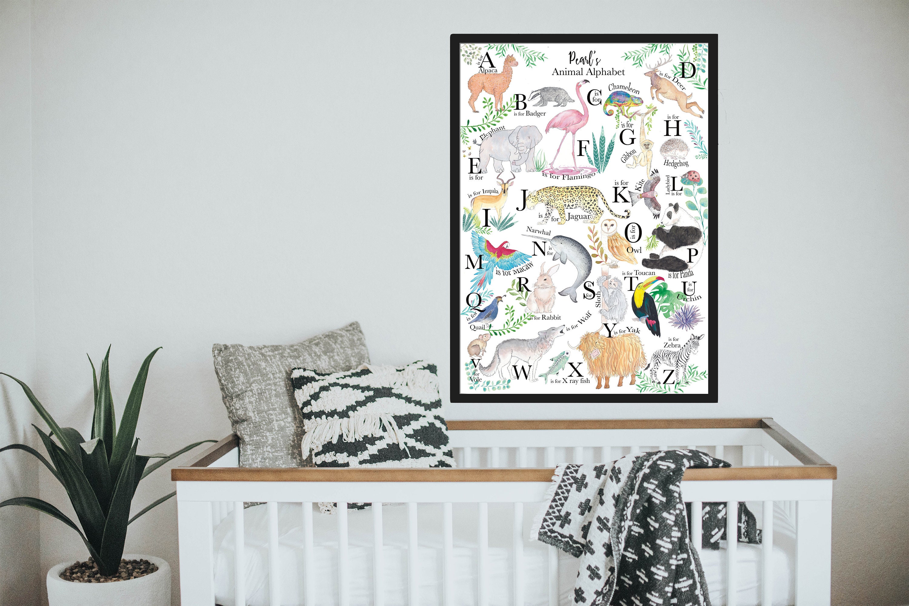 Animal Alphabet Poster. Watercolour Art Print. ABC. Alphabet Print ...