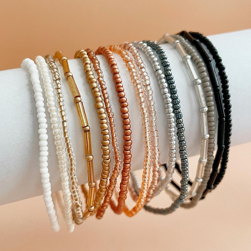 Seed Bead Stretch Bracelet - Etsy