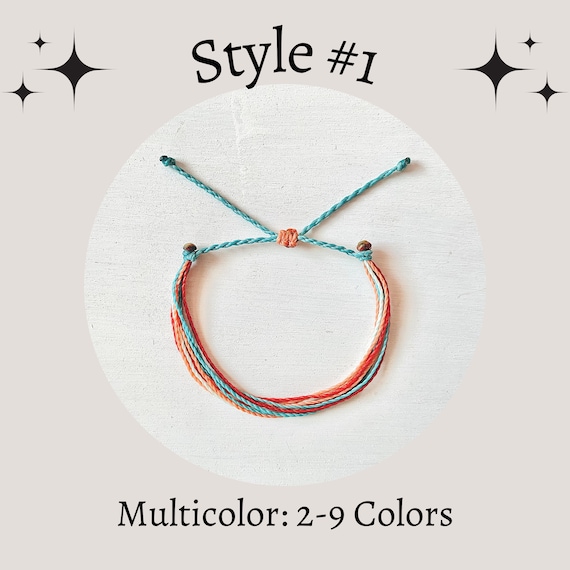 Custom Pura Vida Style Bracelet Waterproof Bracelet Friendship Bracelet Braided Bracelet String Bracelet Surf Bracelet Adjustable