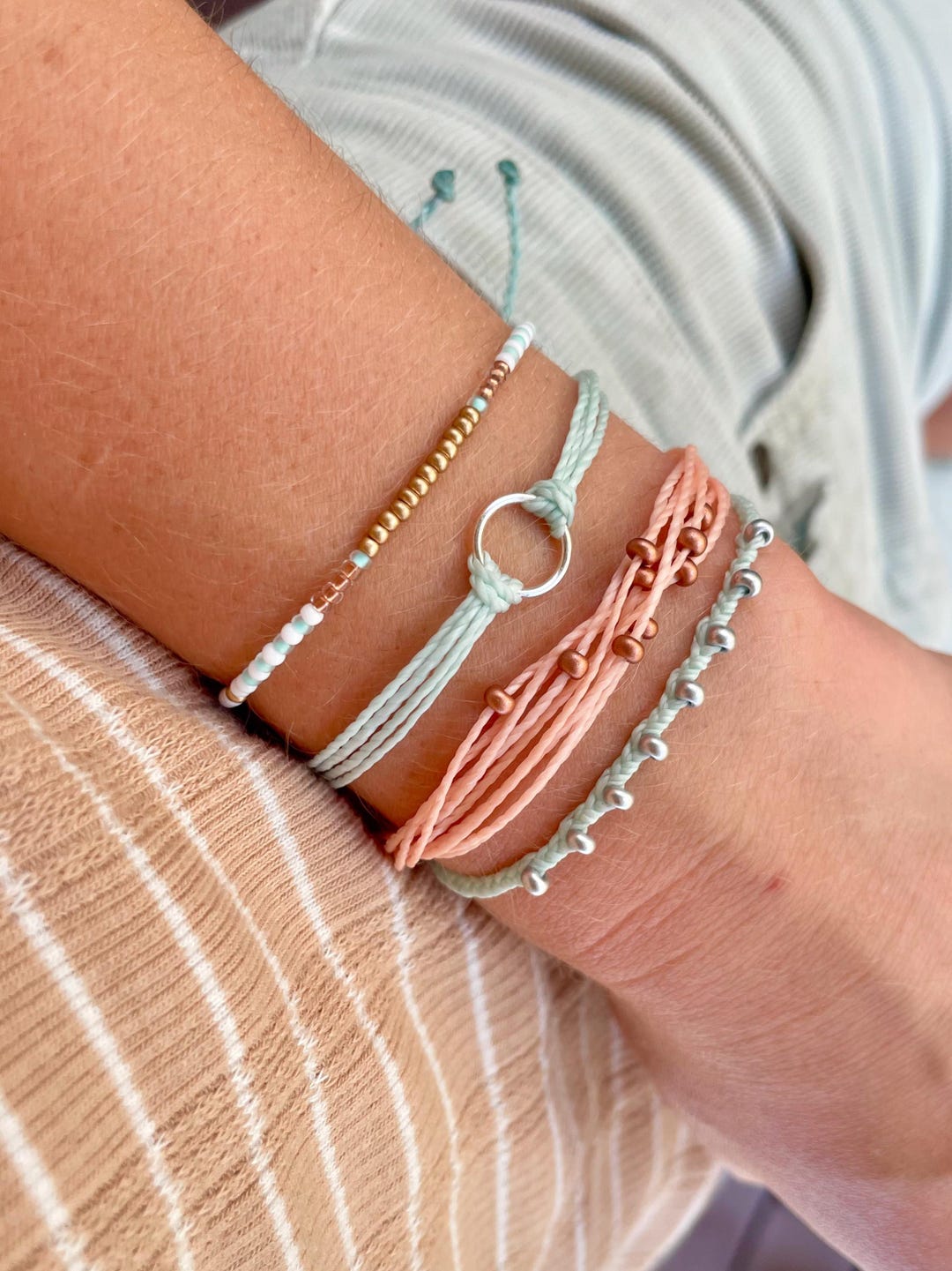 Surfer Bracelet Set Adjustable Beach Bracelets Boho Surf Bracelets for ...